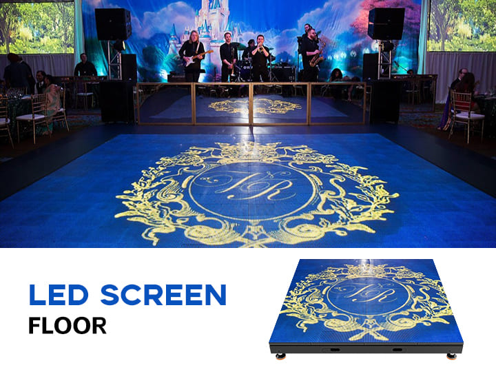 Pista de baile Pixel VS piso con pantalla LED